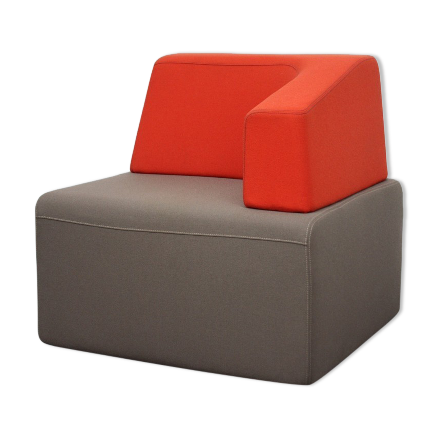 Cube Steelcase avec accoudoir gauche taupe corail | Selency