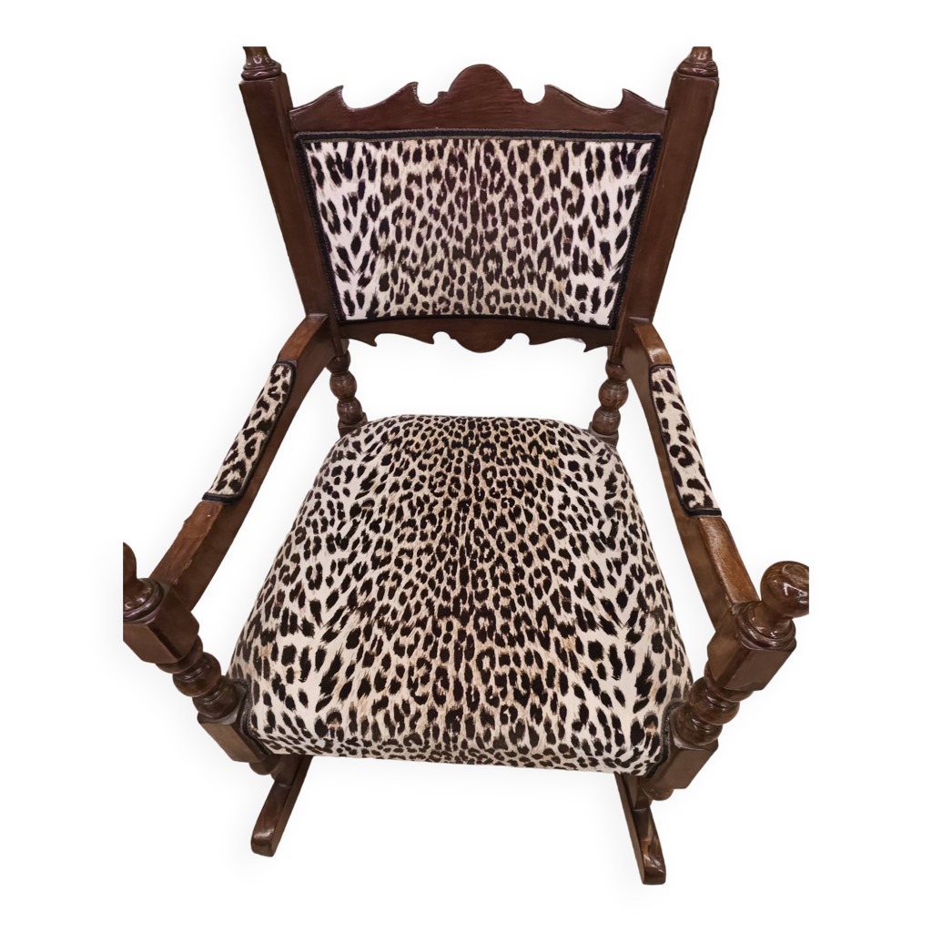 Fauteuil rocking-chair imprimé léopard | Selency