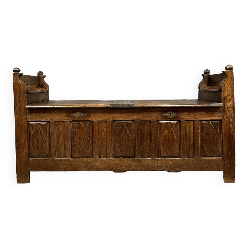 Banc coffre époque Louis XIII en chêne massif vers 1650 | Selency