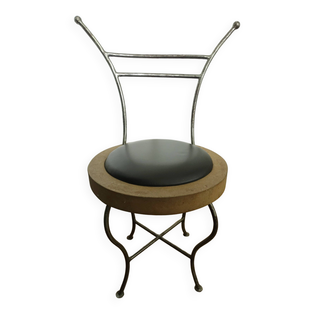 Chaise style art déco en fer forge signé François Flageul edition ...