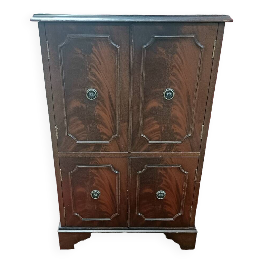 Buffet style anglais en placage acajou avec plateau levable | Selency