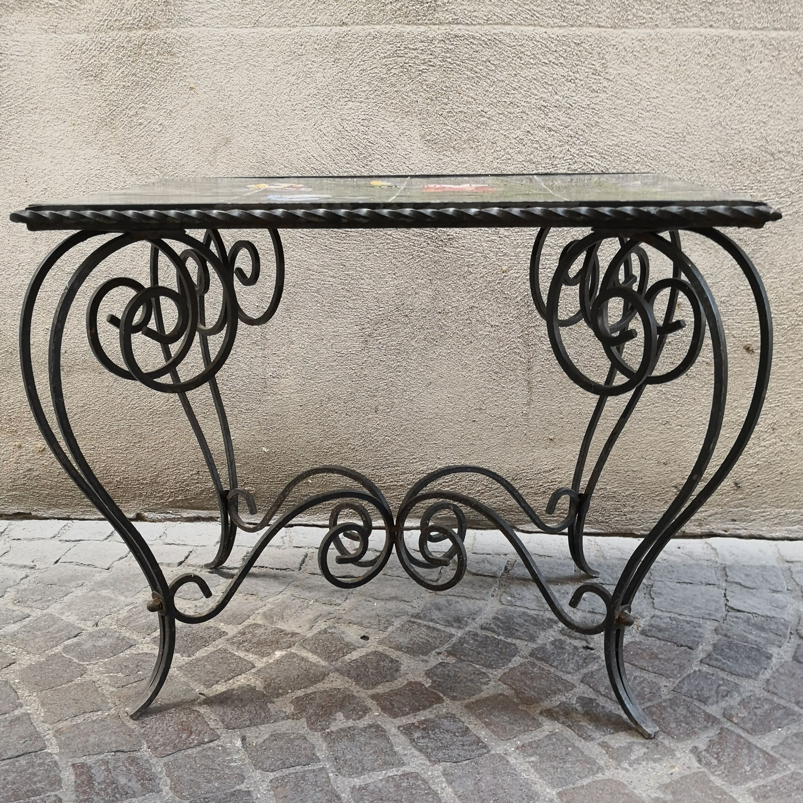 Table Basse Fer Forge Vintage