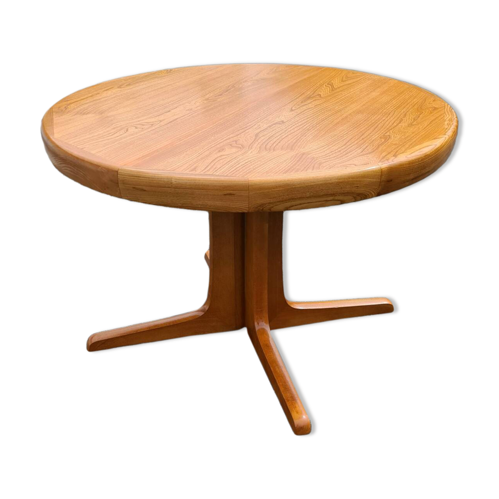 Table ronde vintage 1960 Baumann, bois massif | Selency