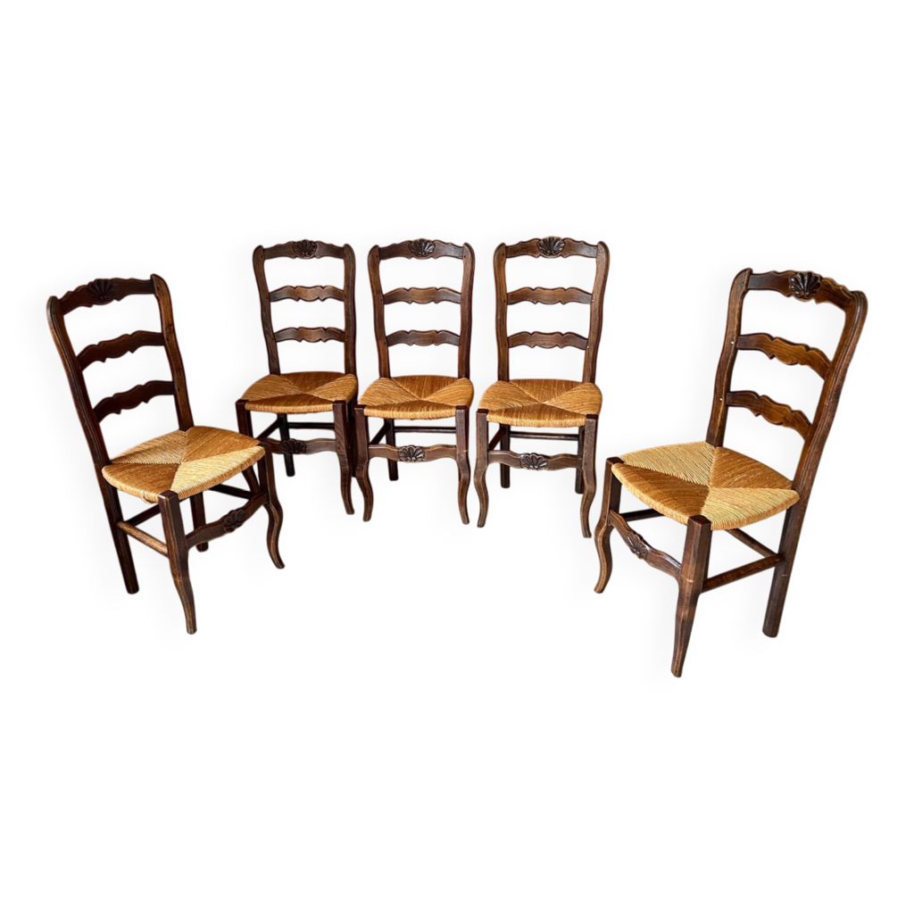 5 straw chairs | Selency