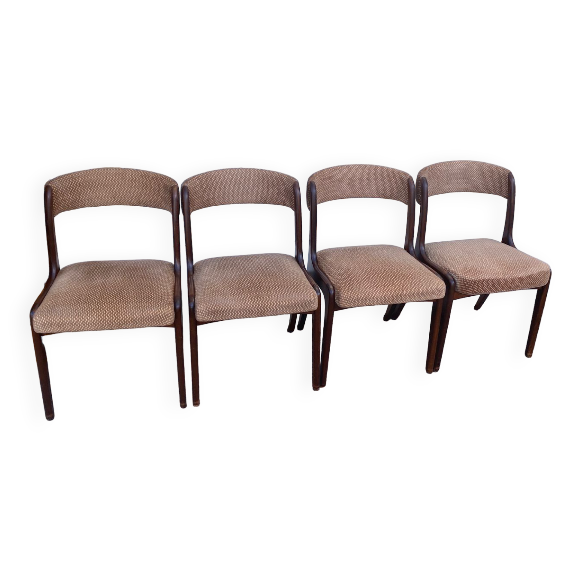 Lot 4 chaises Baumann modèle gondole bois | Selency