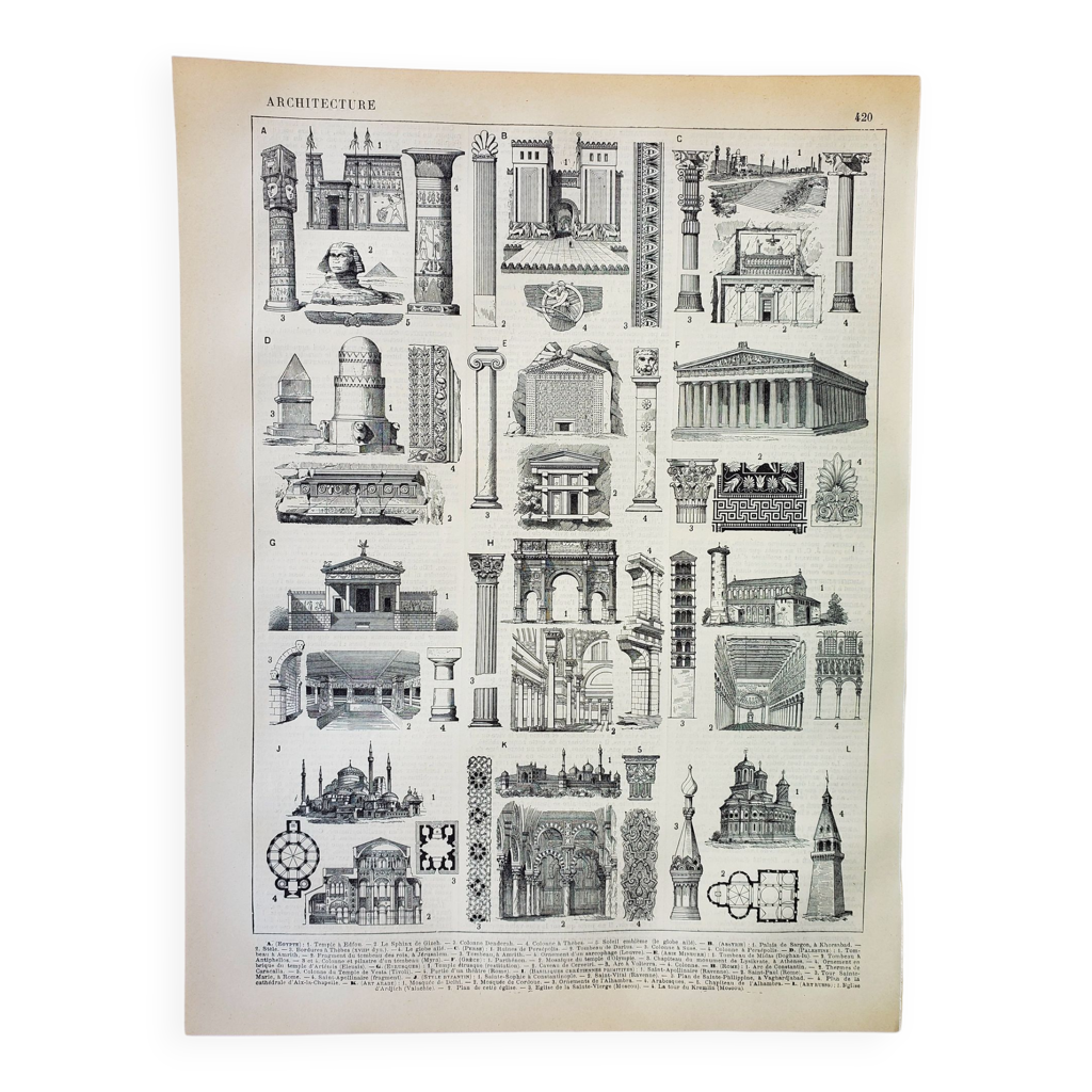Gravure • l'art Arabe, décorations, armes • Lithographie originale et ...
