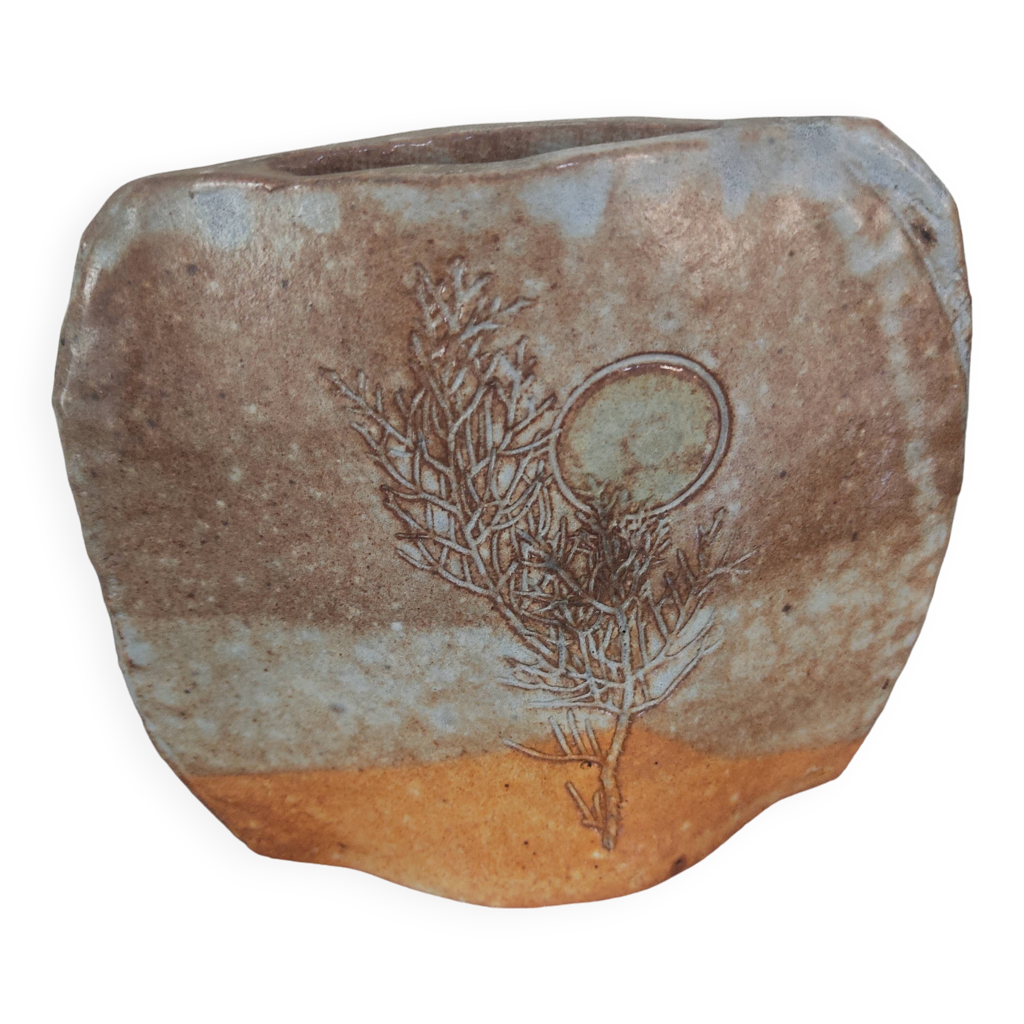 Vase en grès émaillé signé Annette Roux | Selency