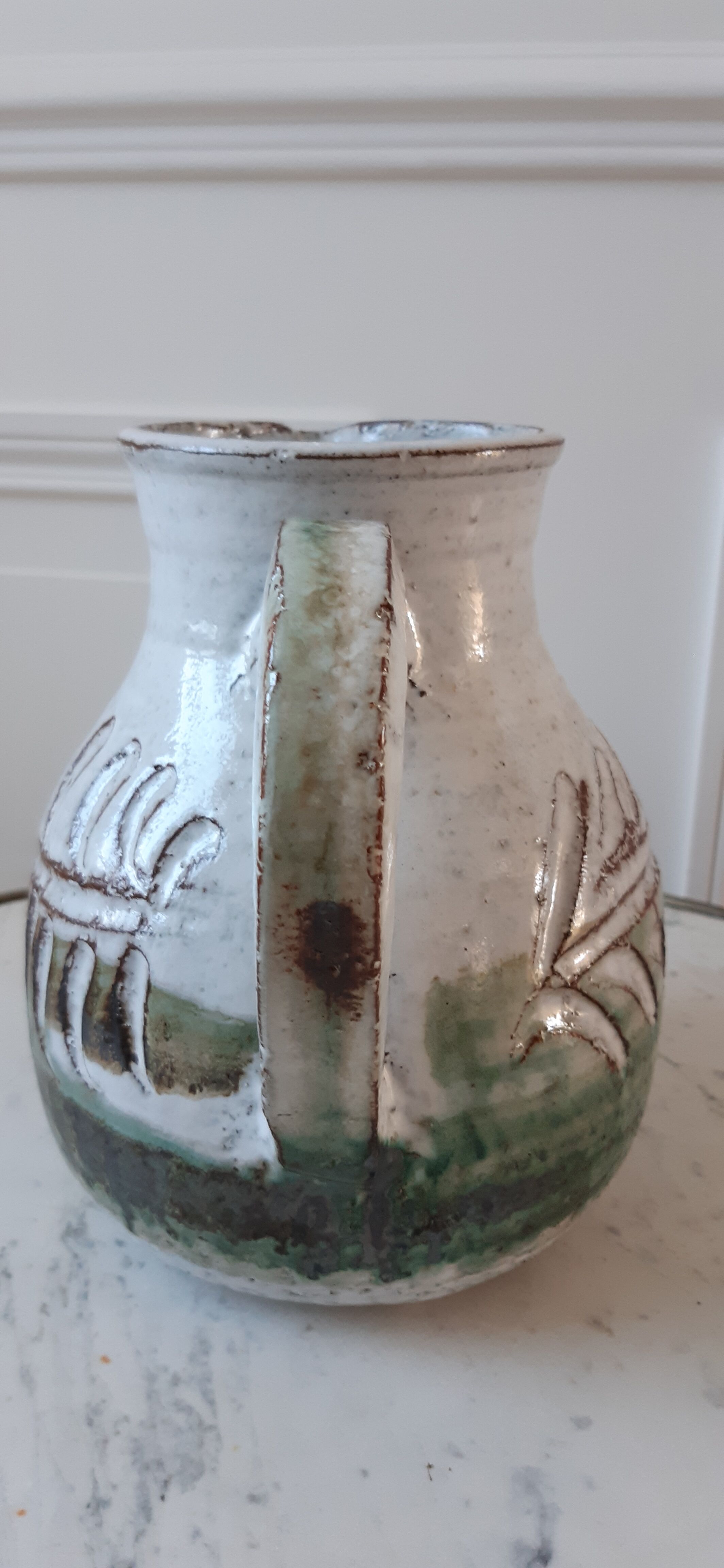 Pichet vase en céramique poterie artisanale années 60-70 | Selency