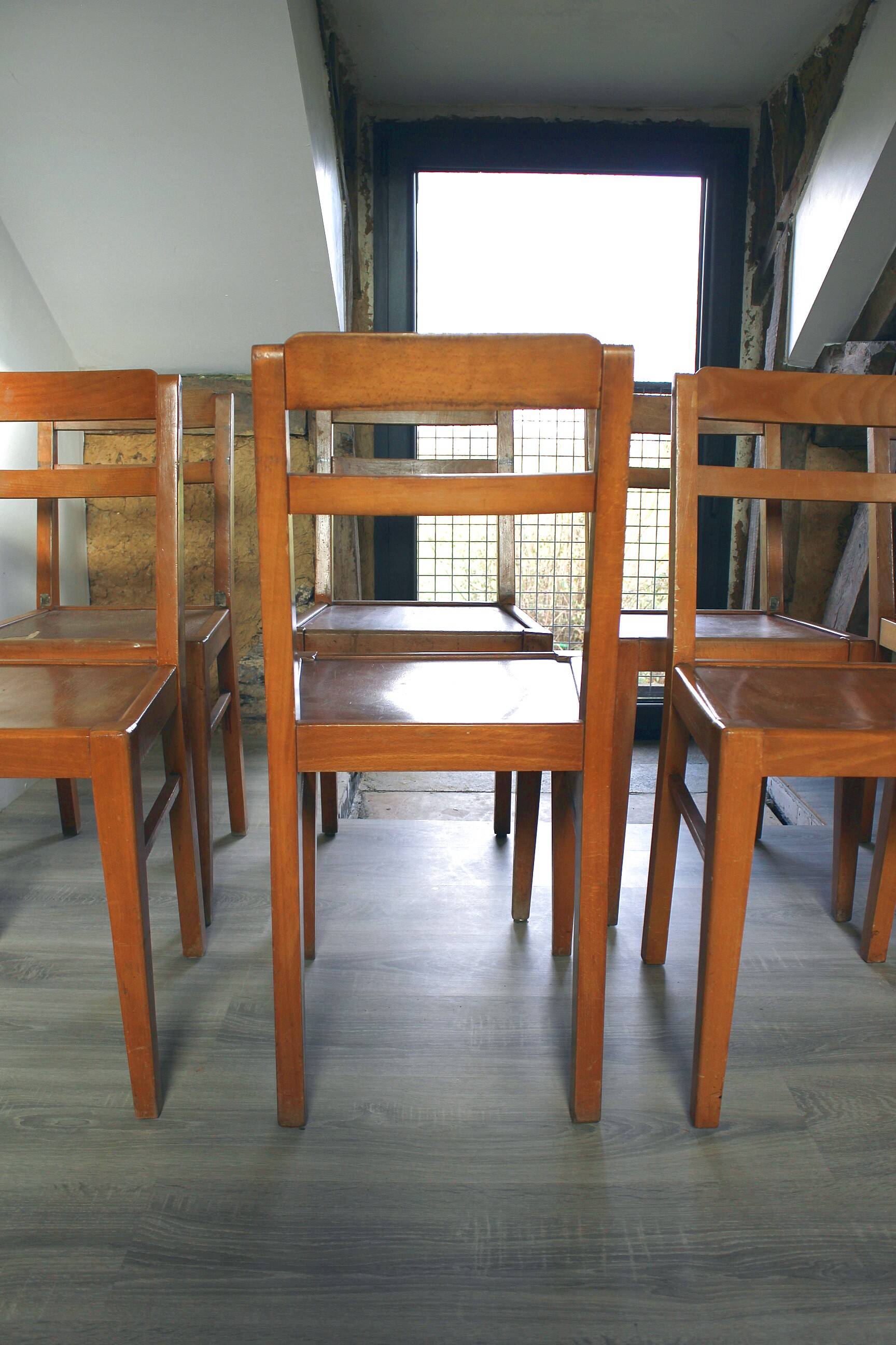 8 chaises de bistrot vintage Luterma Vibo Vesoul design René Gabriel ...