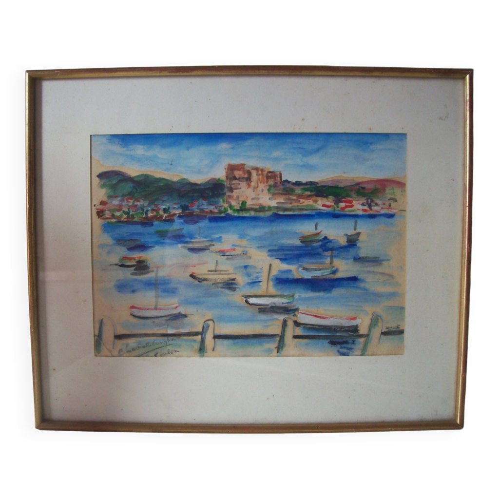 Tableau gouache signé Charlotte Couybon | Selency