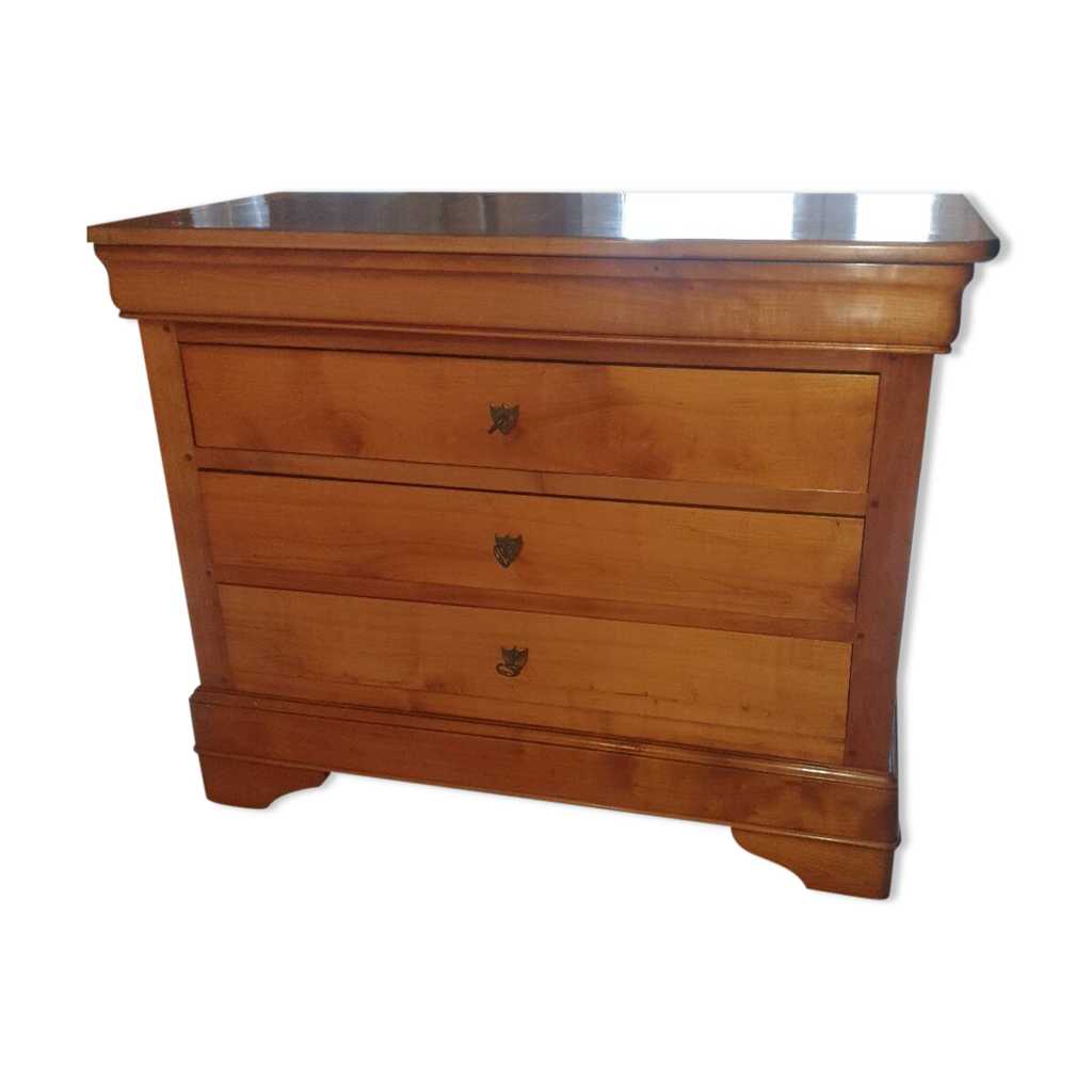 Commode merisier 3 tiroirs avec clés | Selency