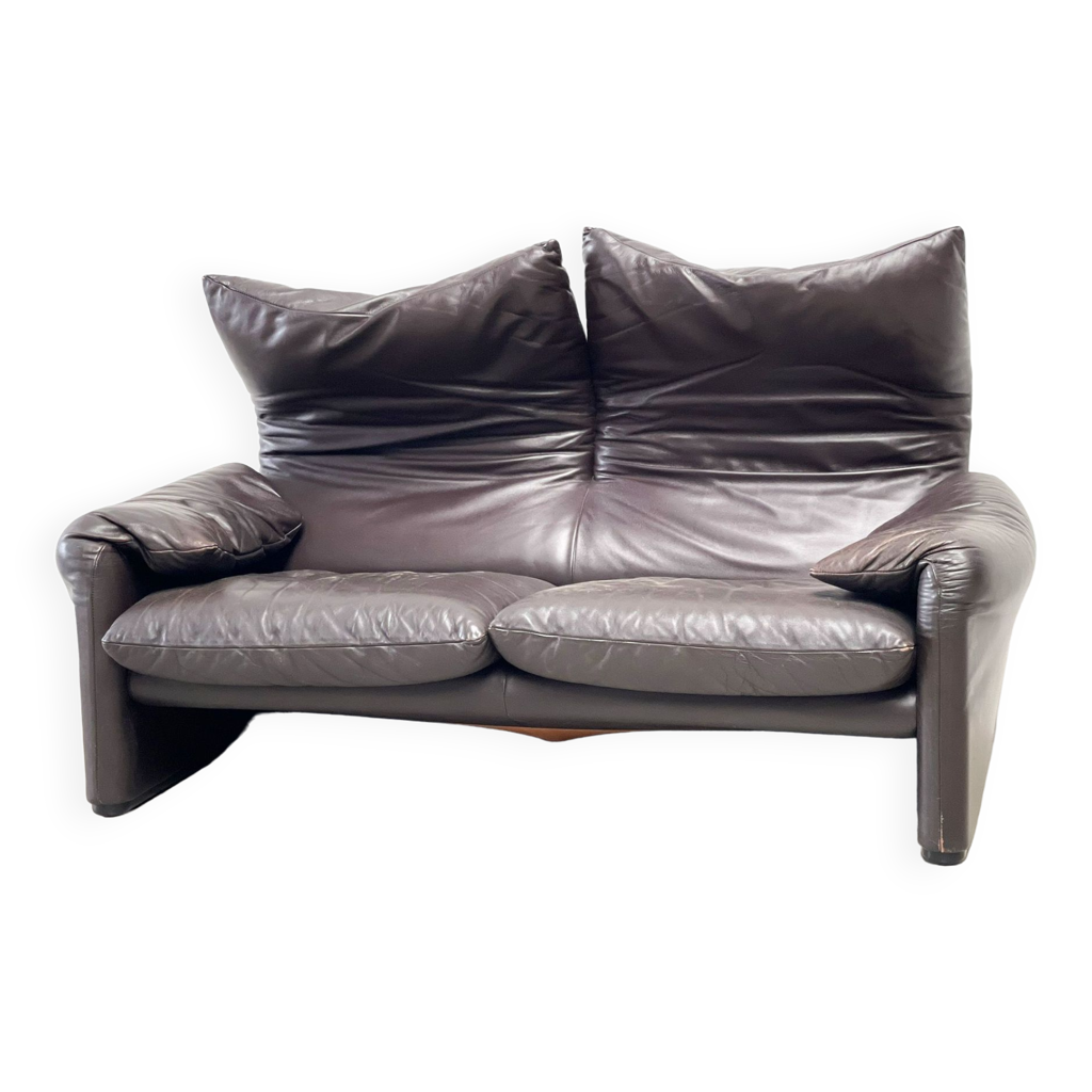 Canapé Maralunga en cuir de Vico Magistretti pour Cassina | Selency