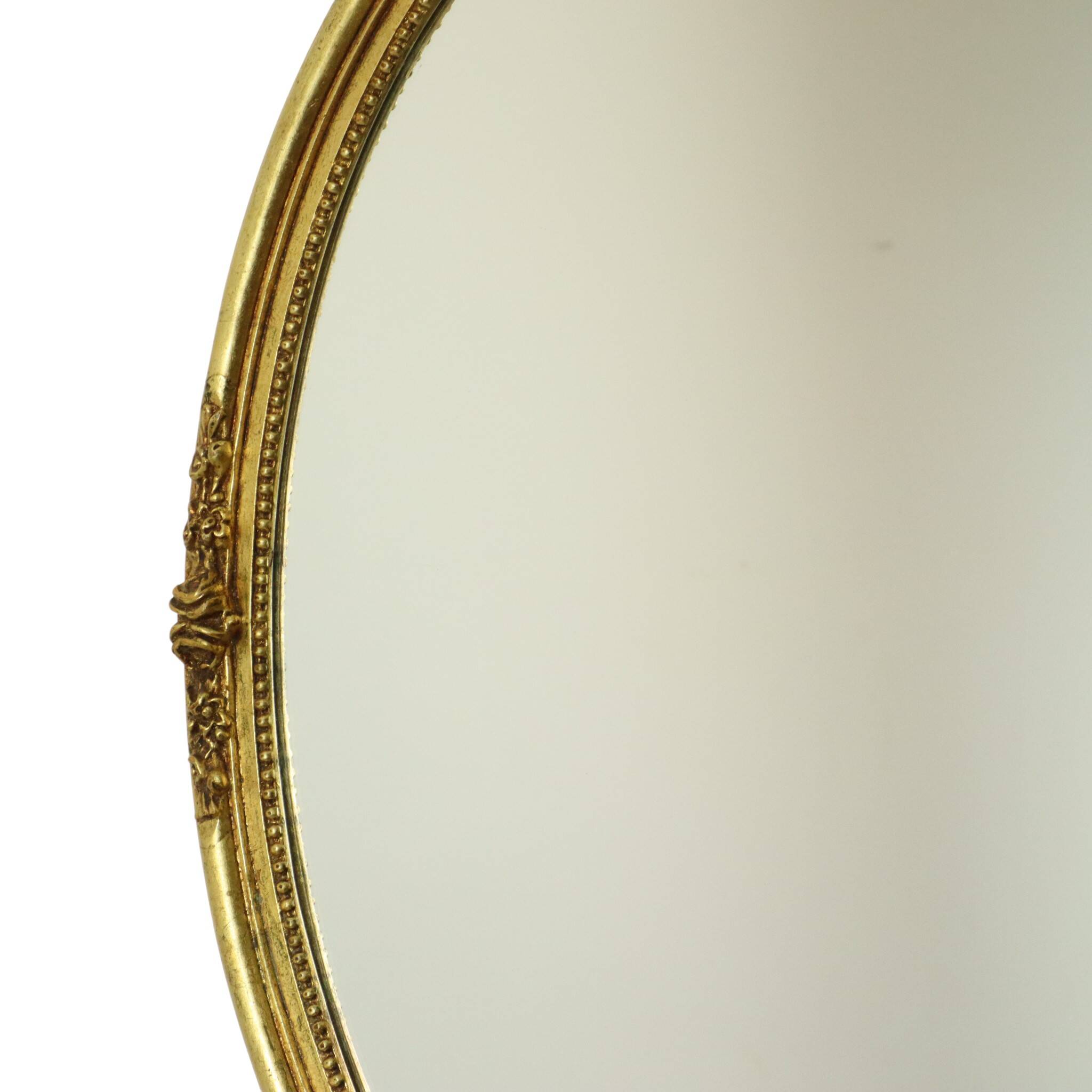 Miroir ovale doré de style Hollywood Regency Deknudt Classic | Selency