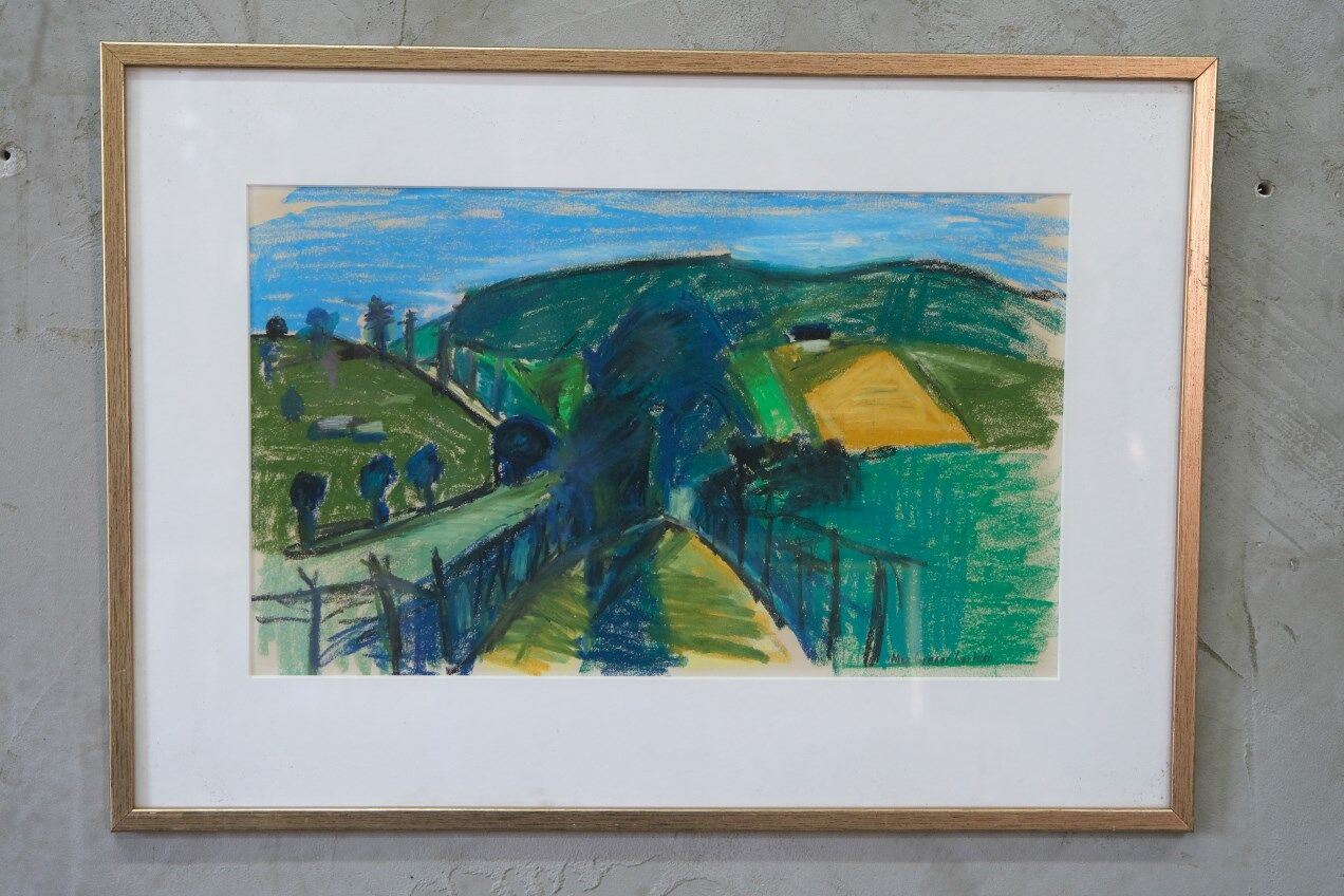 Max Gregor Carlsson peinture suédoise moderne années 1950, Pastel ...
