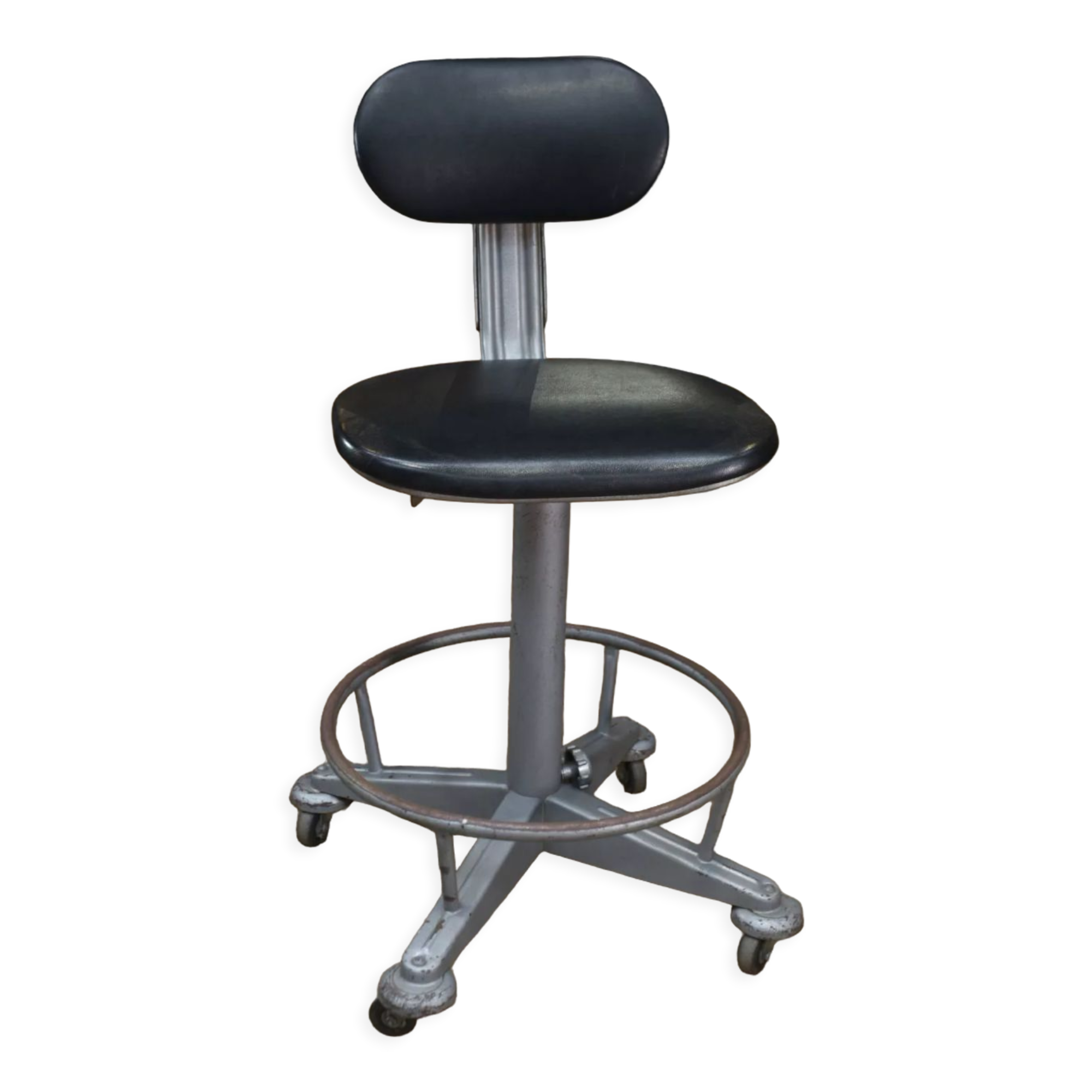 Chaise d'architecte réglable et pivotante en métal 1950 | Selency