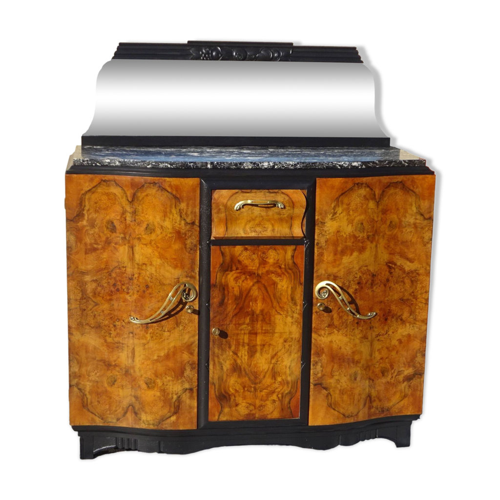 Buffet Art Déco en noyer et ronce de noyer | Selency