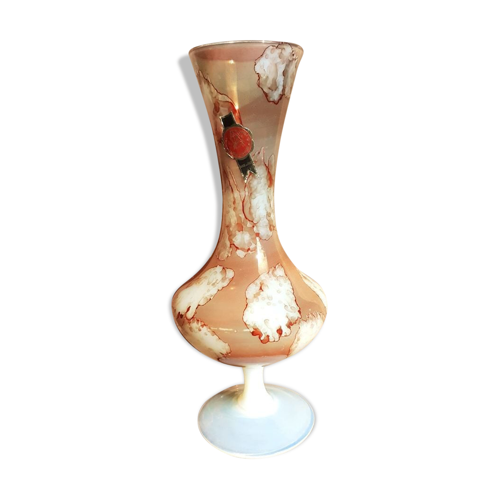 Vase en opaline véritable d'Italie peint à la main. | Selency