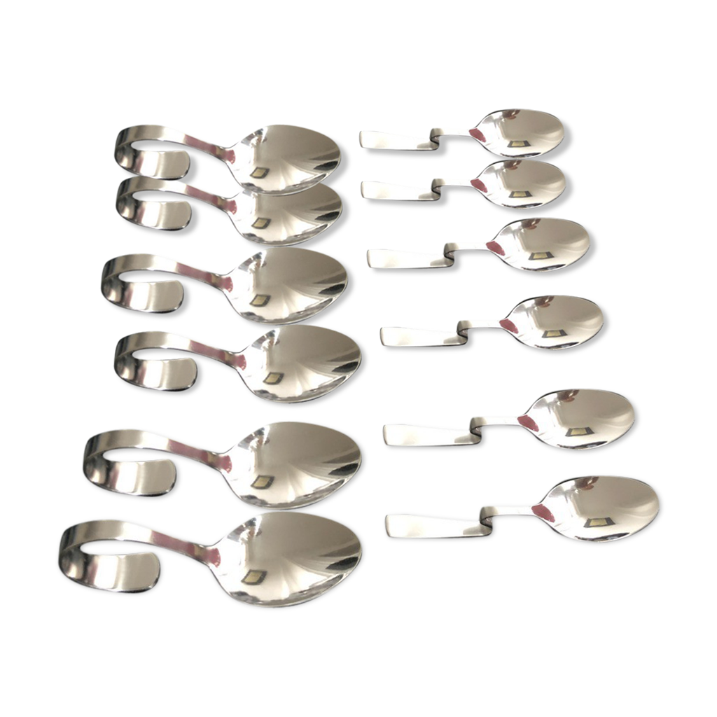 Set de 6 grandes et 6 petites cuillères design | Selency