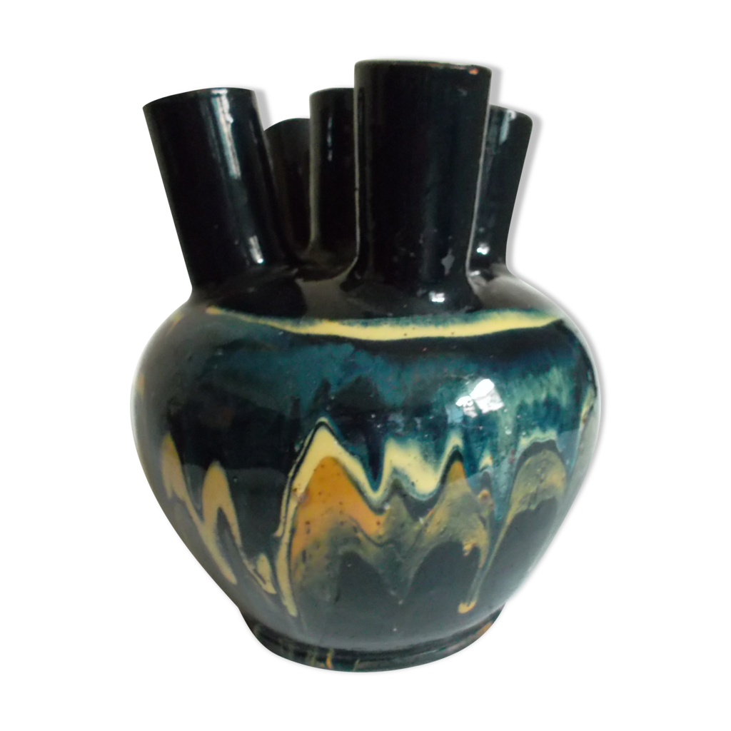 Pique fleurs poterie savoyarde signe " F.Hertz" Annecy | Selency