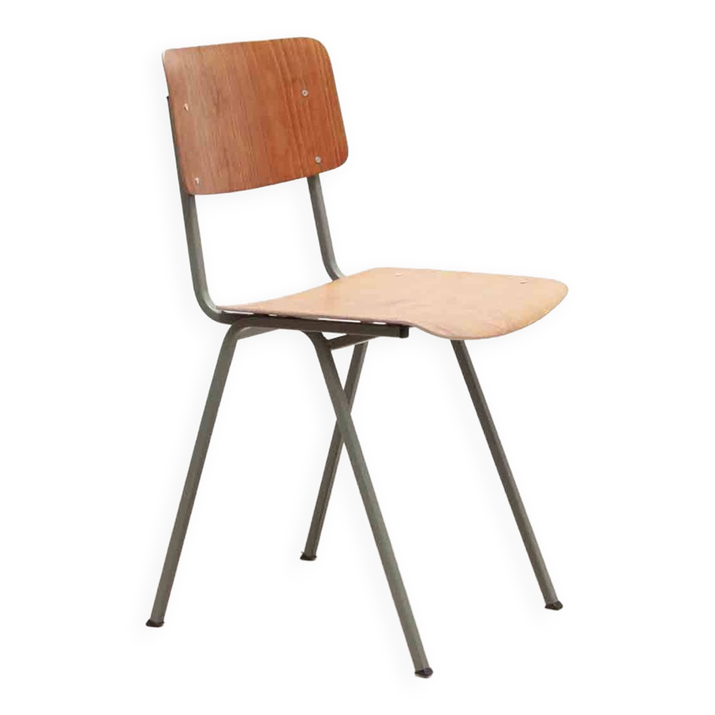 Chaise Eromes F6 réédition chêne et vert | Selency