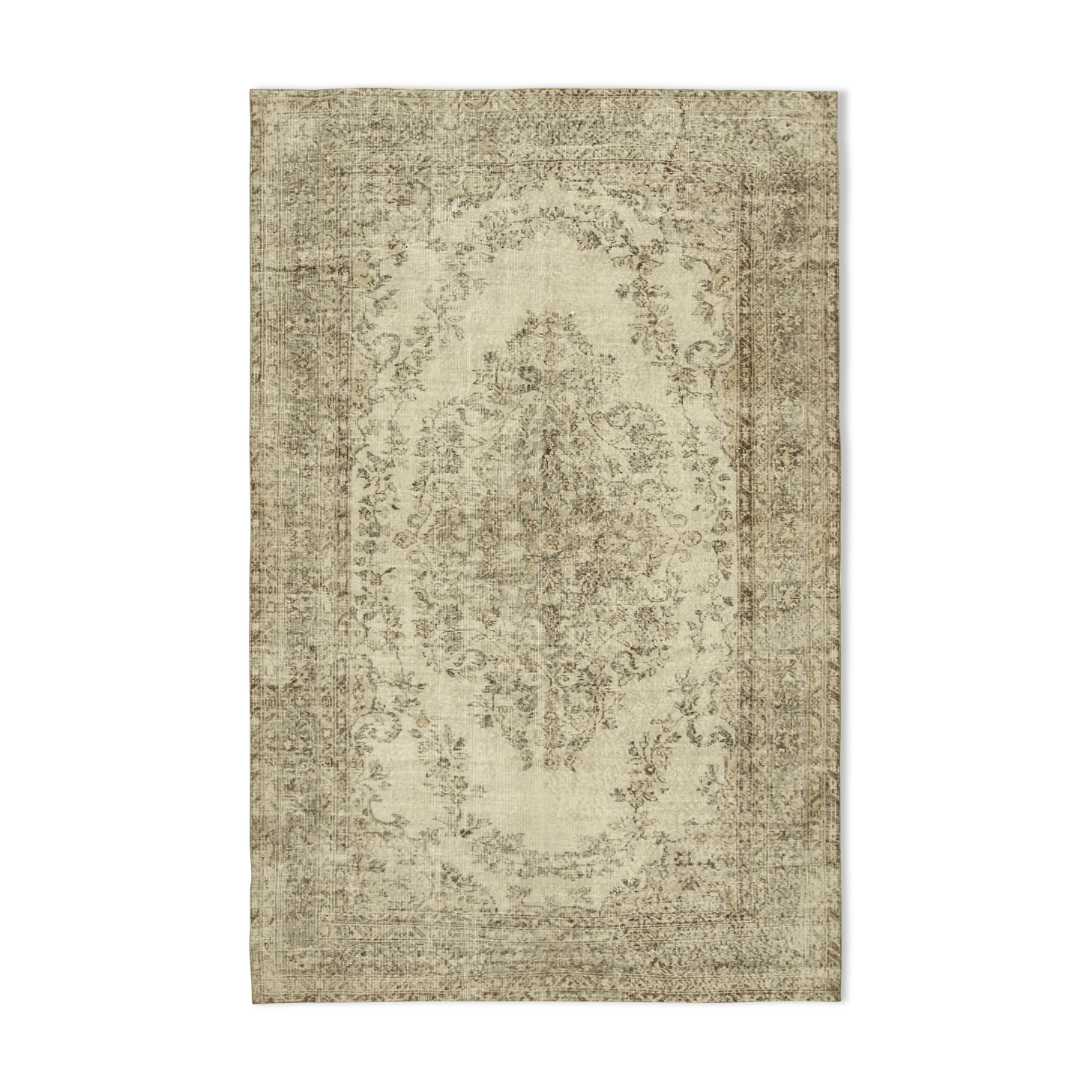 Tapis beige turc unique noué à la main 200 cm x 300 cm | Selency