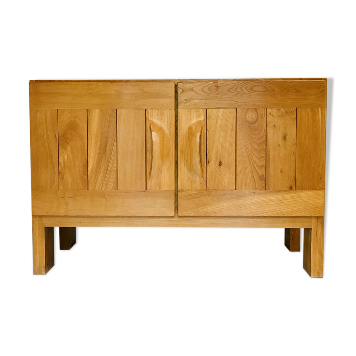 Meuble enfilade « Maison Regain » orme massif 1970 | Selency