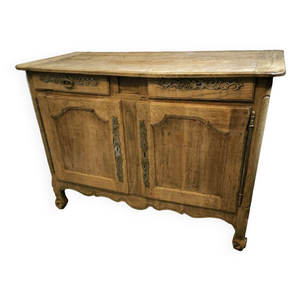 Buffet d'époque Louis XV en bois massif naturel | Selency