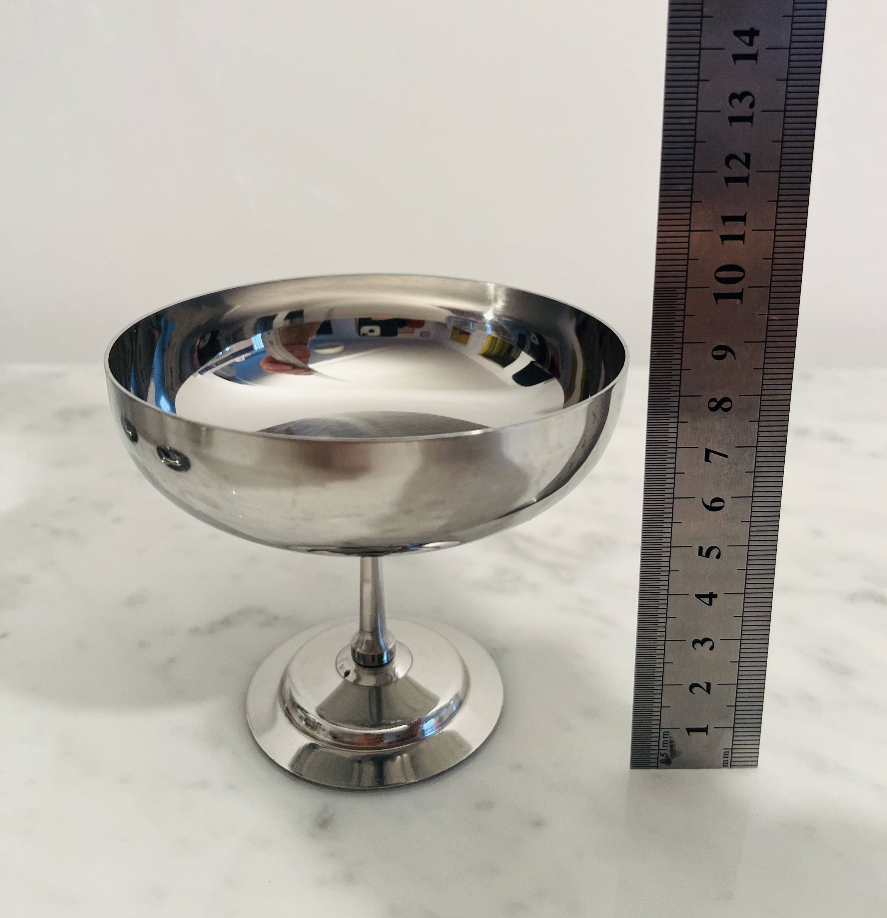 Lot de 6 coupes à dessert ou champagne vintage en inox – Années 60 ...