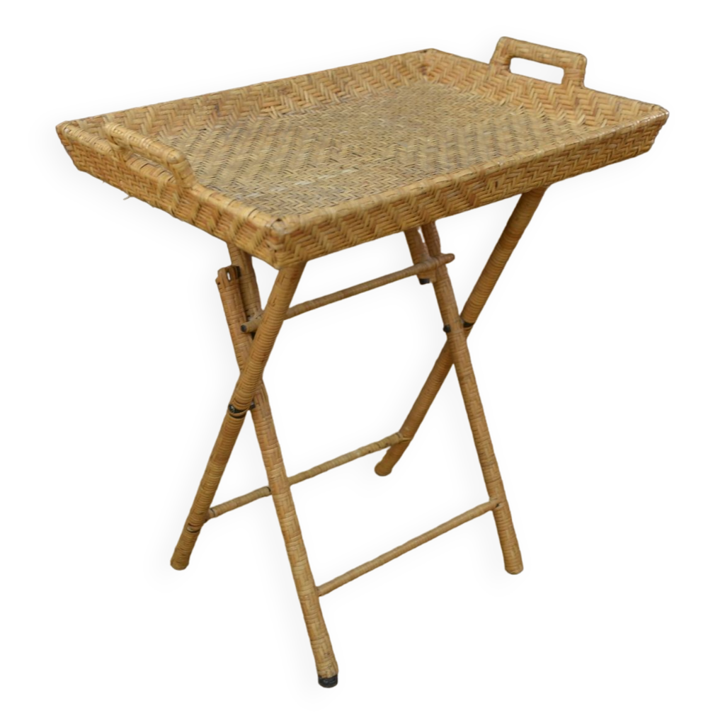 Desserte pliante en Rotin Vintage 1960 | Selency