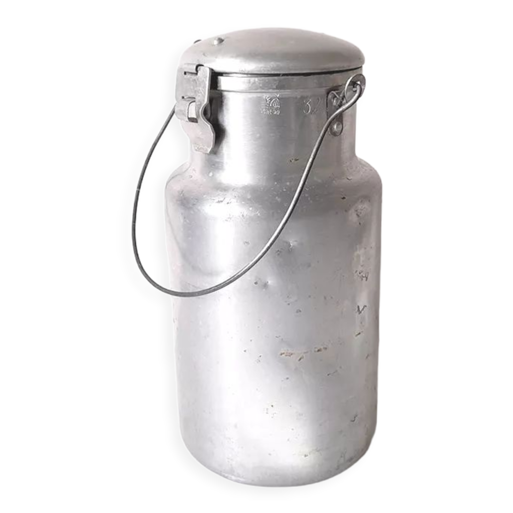 Pot à lait vintage farmhouse milk can, vintage aluminium cuisine ...