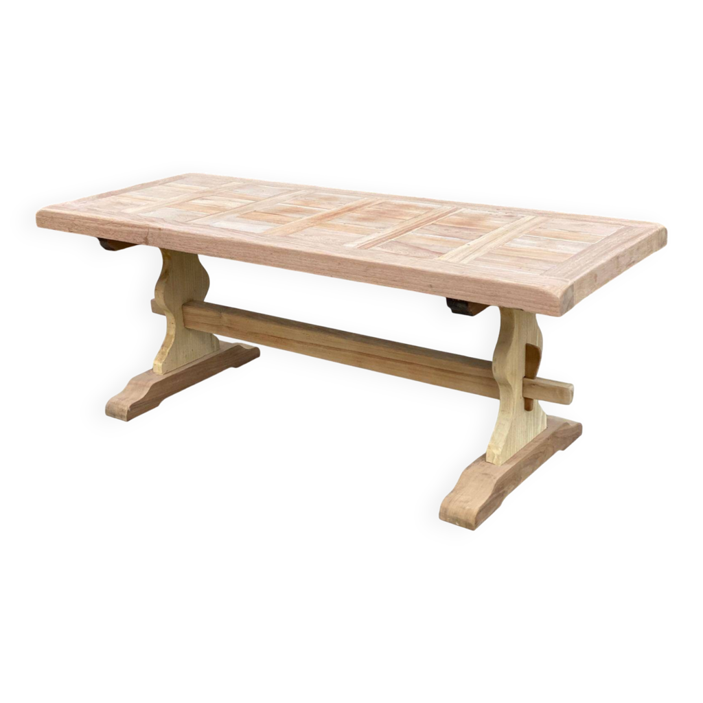 Table à manger de ferme ou monastère rénovée en chêne massif brut ...