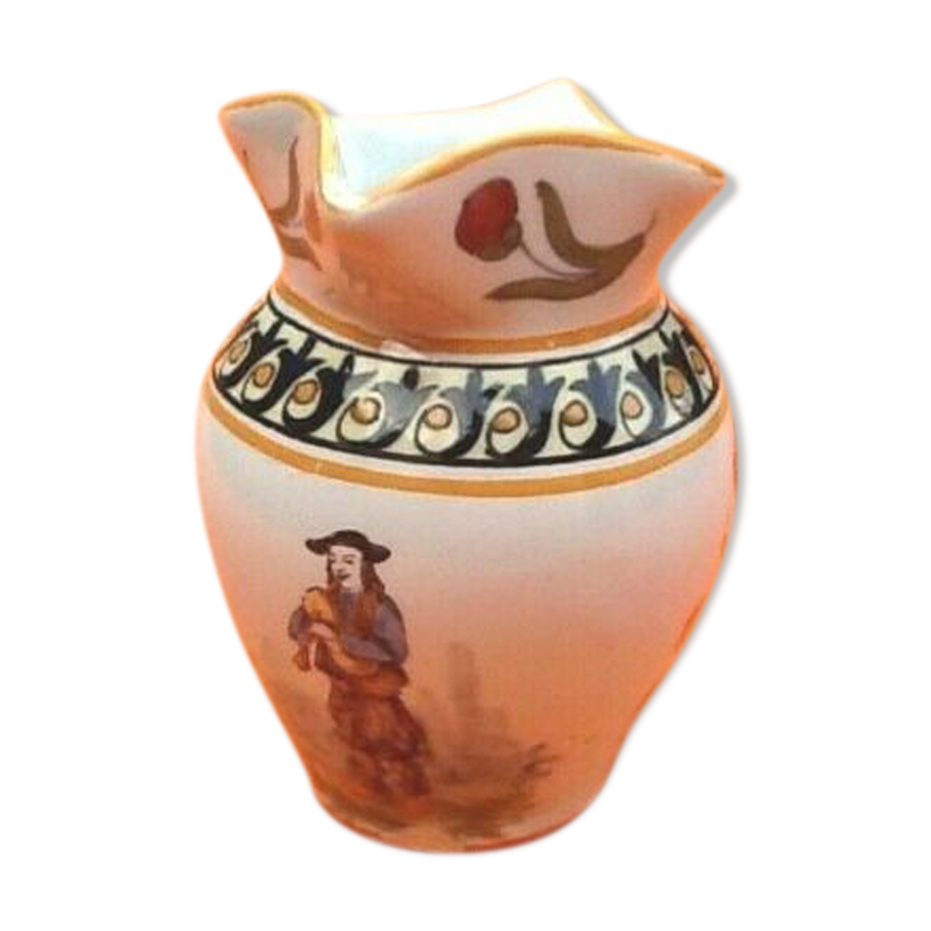 Pichet / Pot à lait " au petit Breton " Faïence Desvres pour Préfailles | Selency