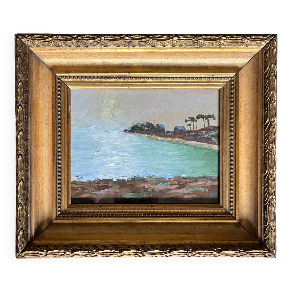 Tableau HSP Marine "Un coin de Bretagne" + cadre | Selency