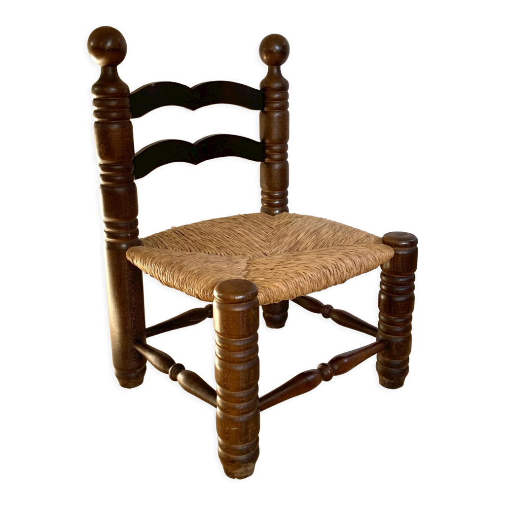 Chaise basse en chêne massif | Selency