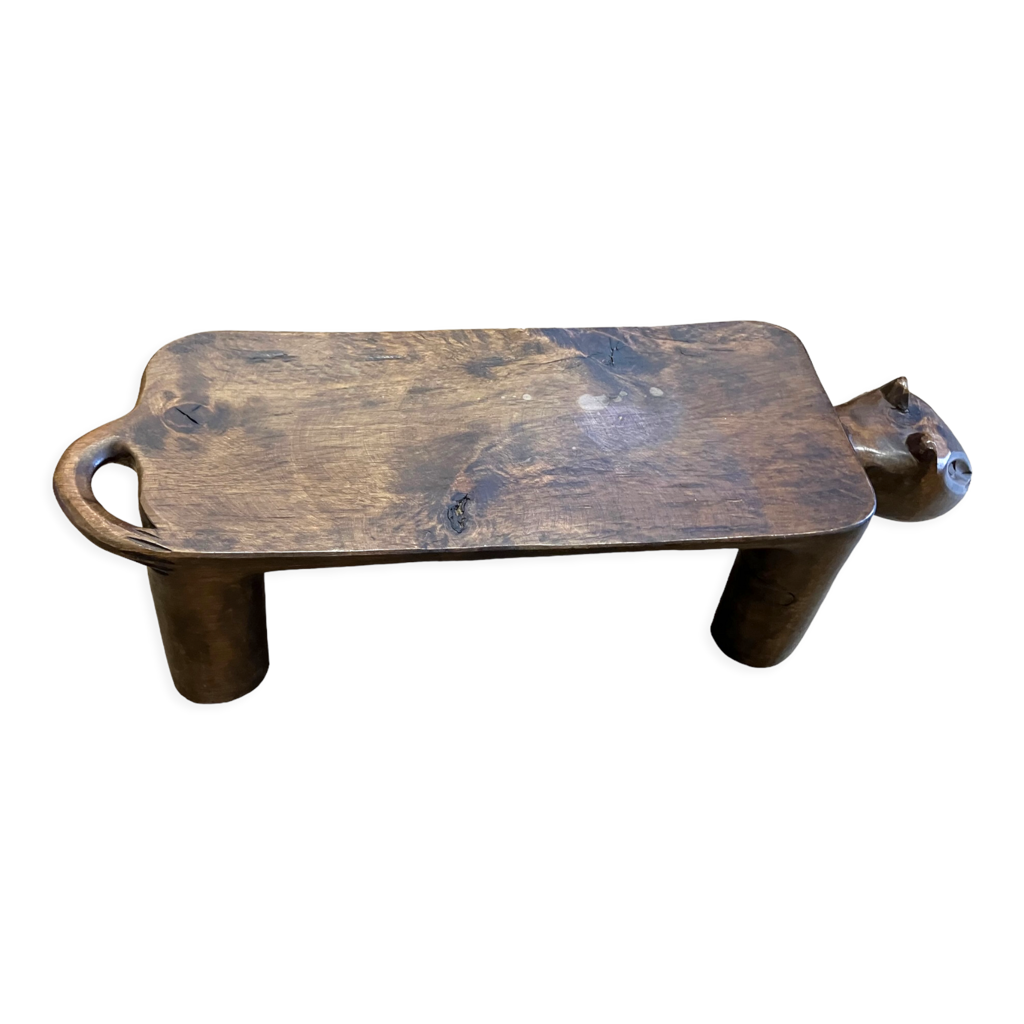 Repose pied tablette africaine en bois | Selency