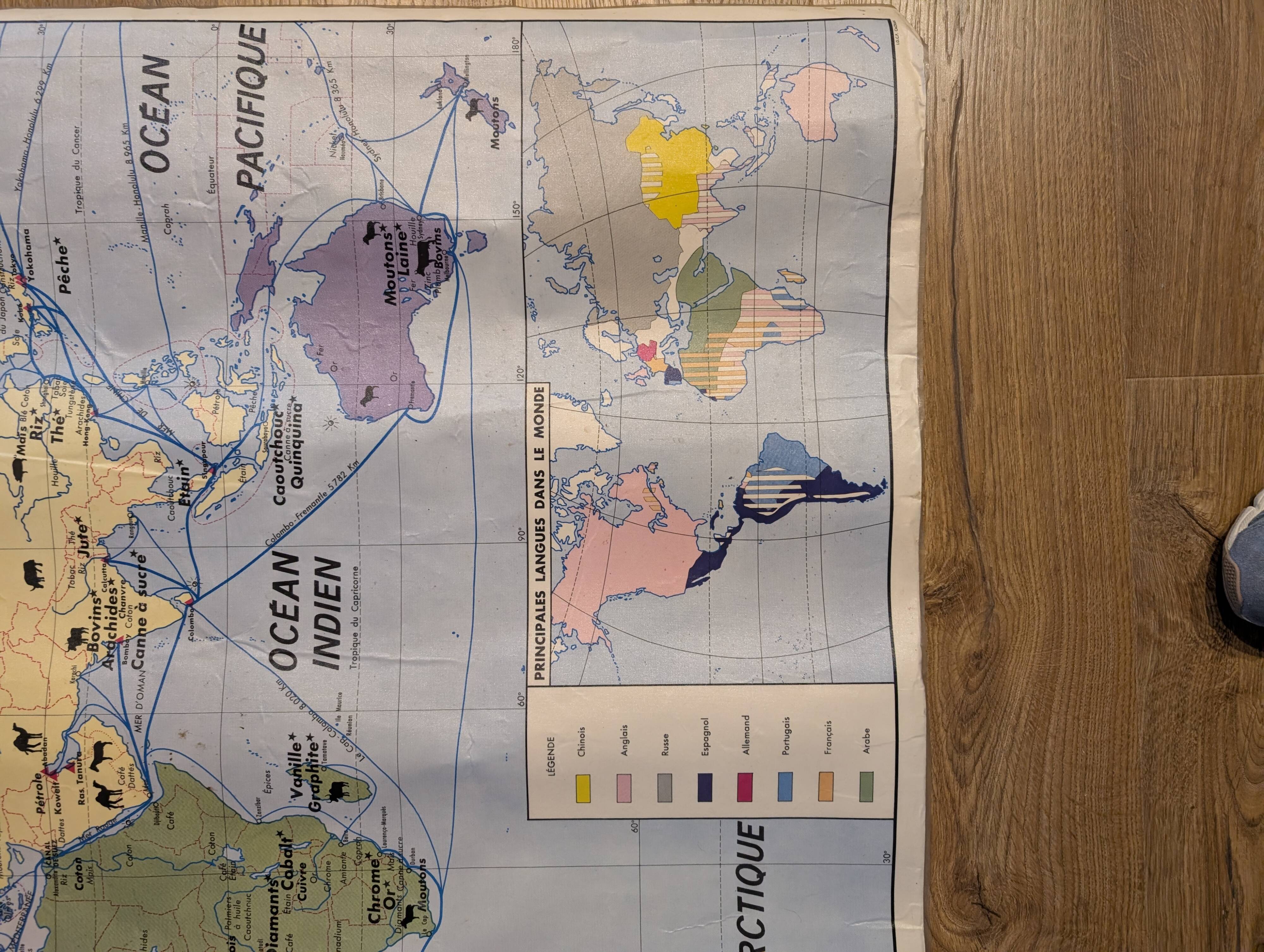 School map - political planisphere and economic planisphere | Selency