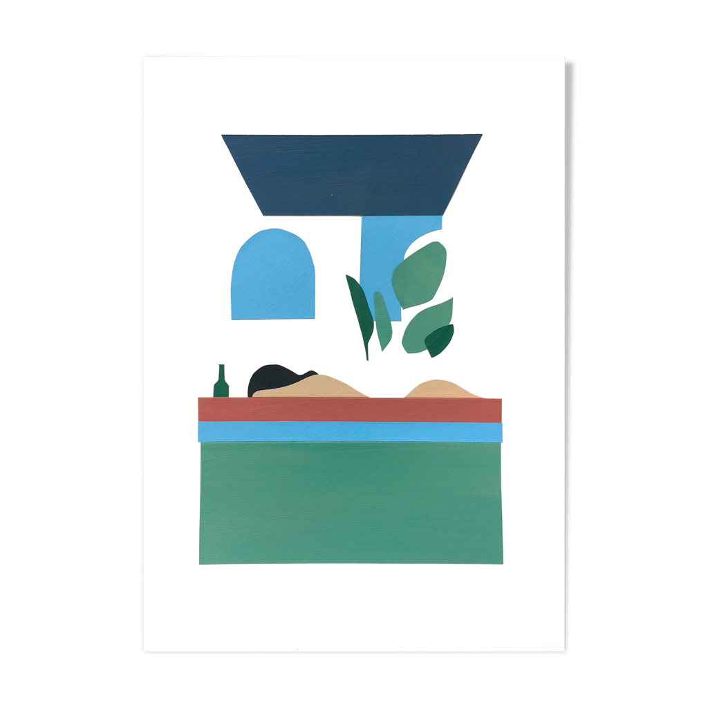 Bronzette - Original Collage peinture A4 | Selency