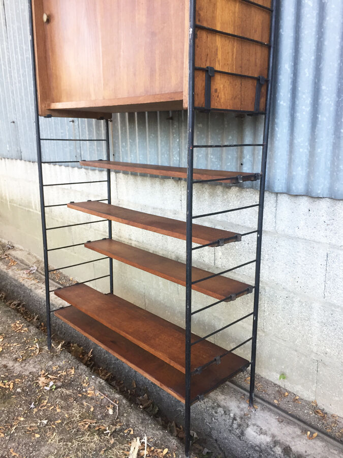 Meuble string modulable en chêne, 1950 | Selency