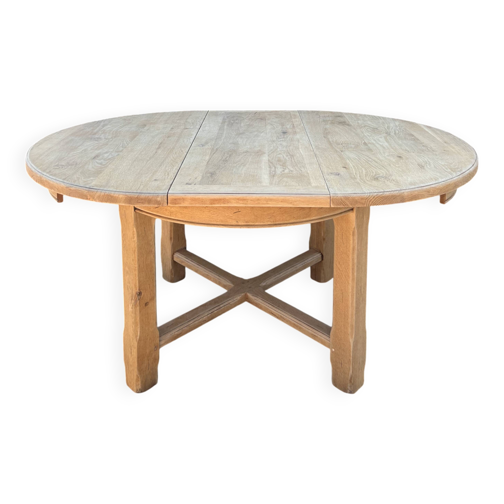 Table ronde chêne massif avec rallonges | Selency