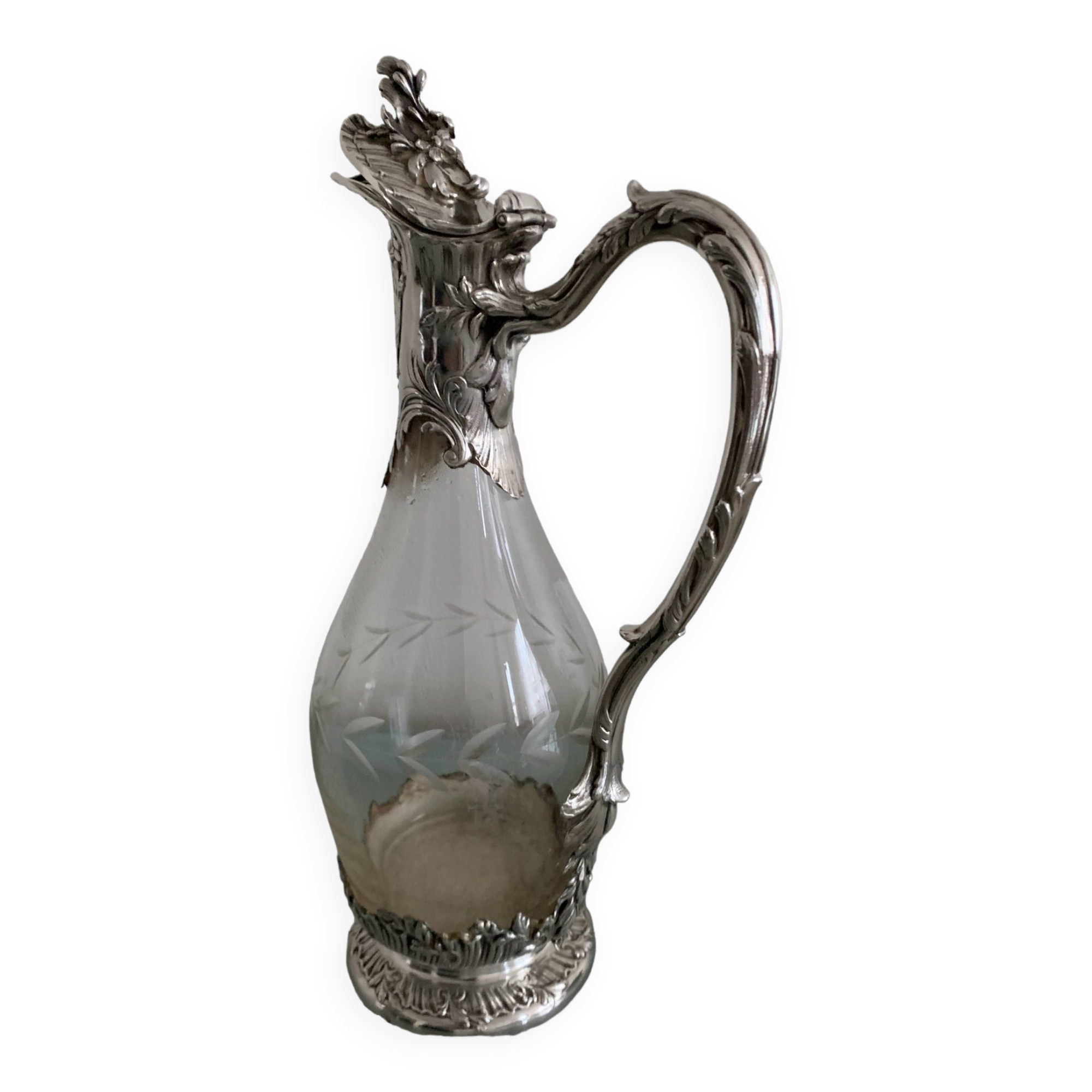 Aiguière en cristal Monture argent avec poinçon ED.TETARD | Selency