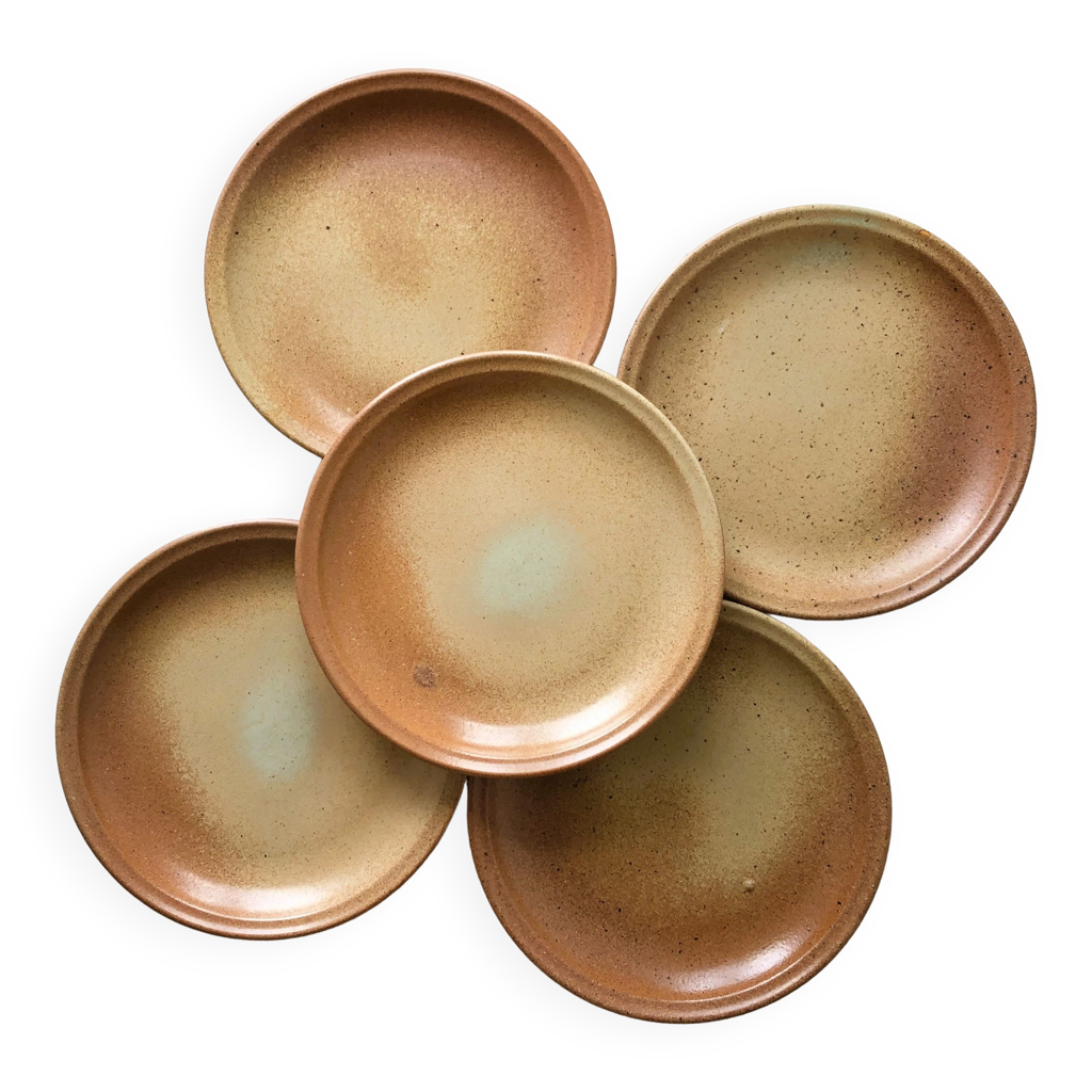 Lot de 5 assiettes plates en grès véritable de Sarreguemines modèle Le ...