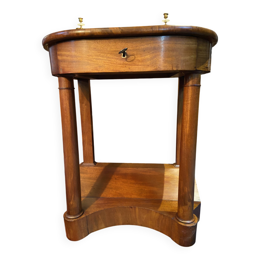 Console bureau écritoire dos de canapé en noyer massif XIXe Empire | Selency