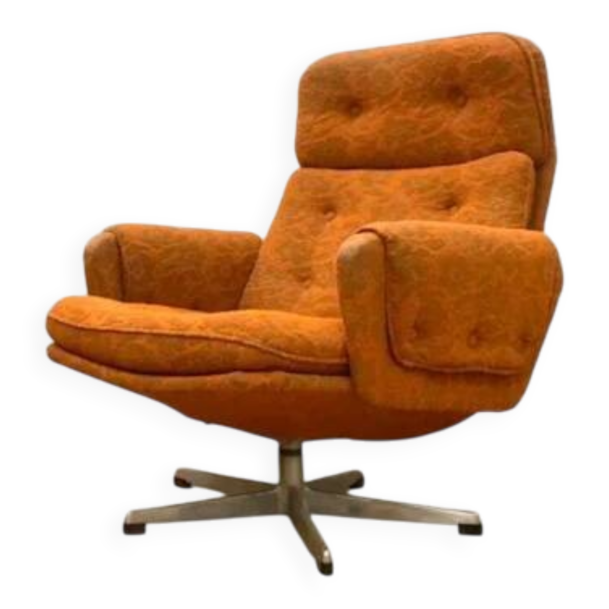 Retro Swivel Armchair, Gerald Neusser, 1970s, Czechoslovakia | Selency