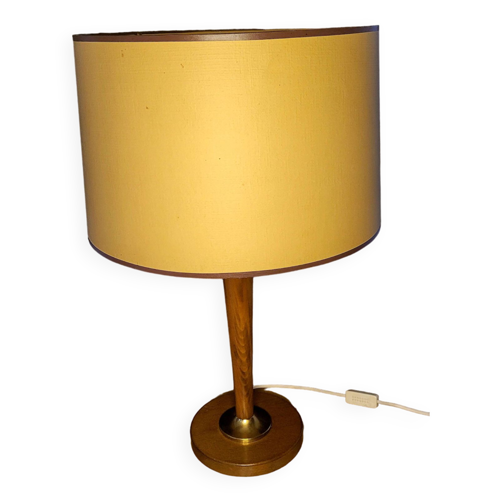 Lampe de bureau vintage bois et laiton 1970 - Marque Unilux modèle UL900 - Mazda (dlg) | Selency