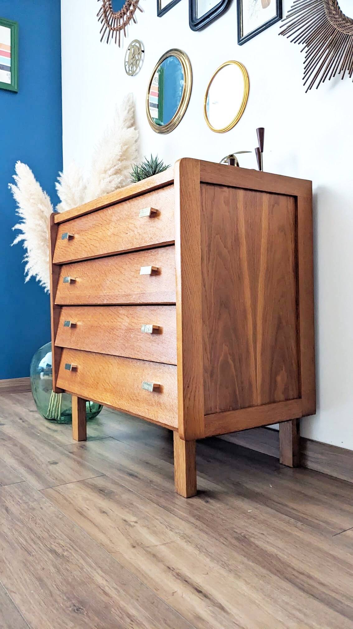 Commode poignées laiton doré des années 60 | Selency