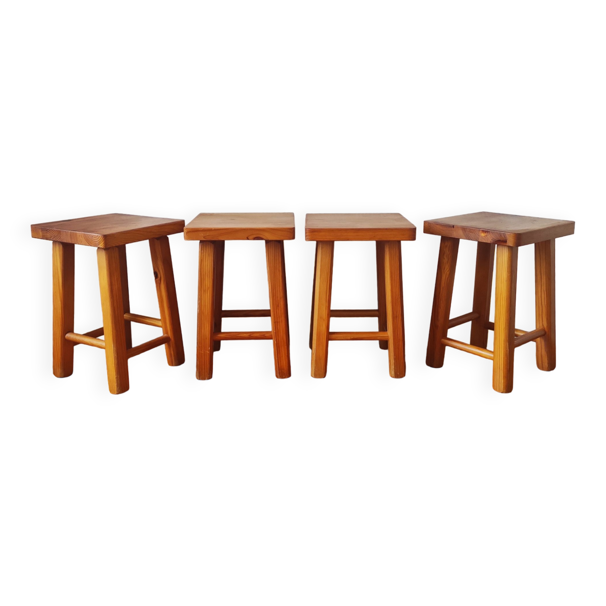 Tabourets pin massif vintage 1970 | Selency