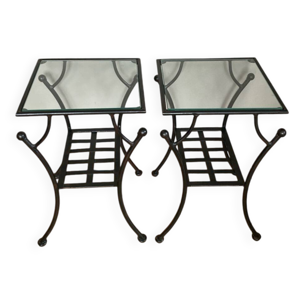 Timeless wrought iron bedside tables from the 1980s/90s | Selency