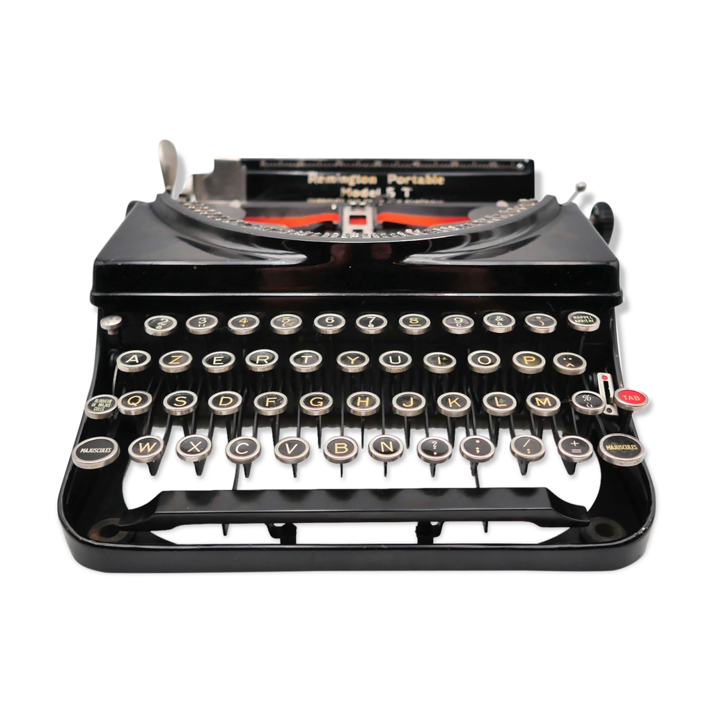 Machine à écrire Remington model 5T noire usa révisée ruban neuf | Selency