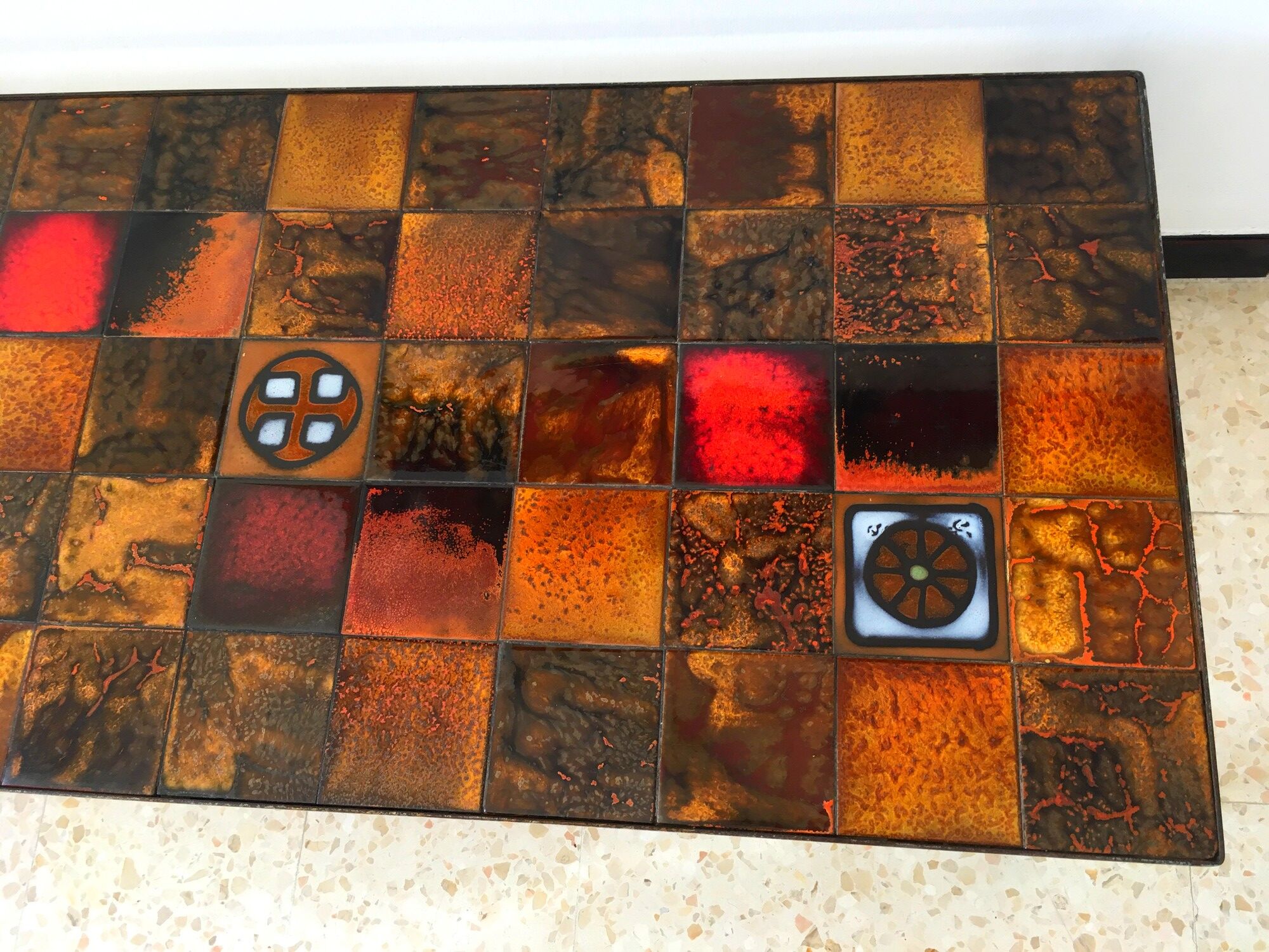 Table basse vintage en céramique Atelier La Roue Vallauris années 60 ...