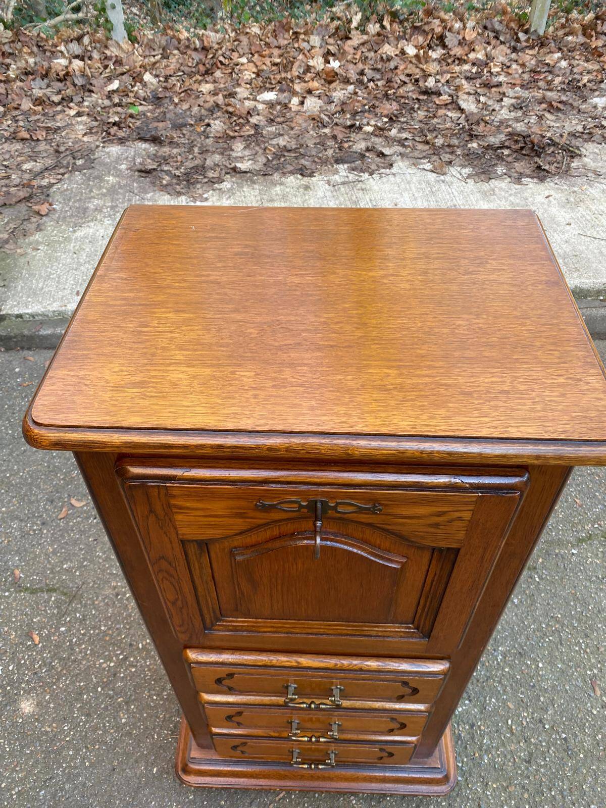 Commode confiturier en chêne massif Louis XIV du 20ème 50x36cm | Selency